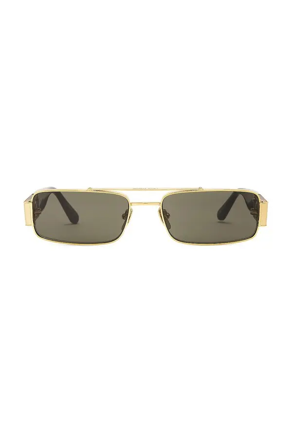 Linda Farrow Joey Sunglasses - Yellow Gold  Black  & Grey