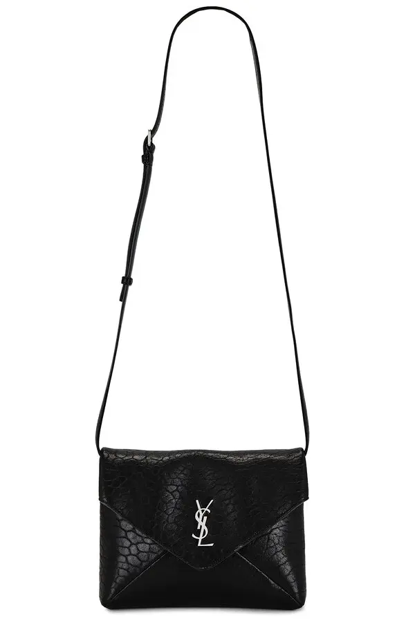 Saint Laurent Envelope Pouch On Strap - Nero