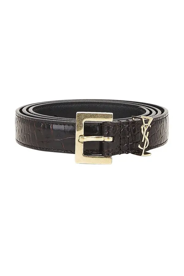 Saint Laurent Leather Belt - Fondente