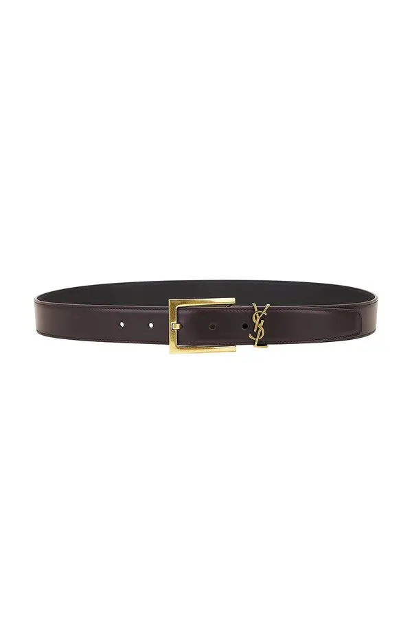 Saint Laurent Leather Belt - Spiced Apple