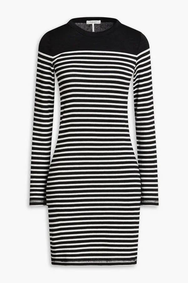 Rag & Bone Striped Stretch-jersey Mini Dress