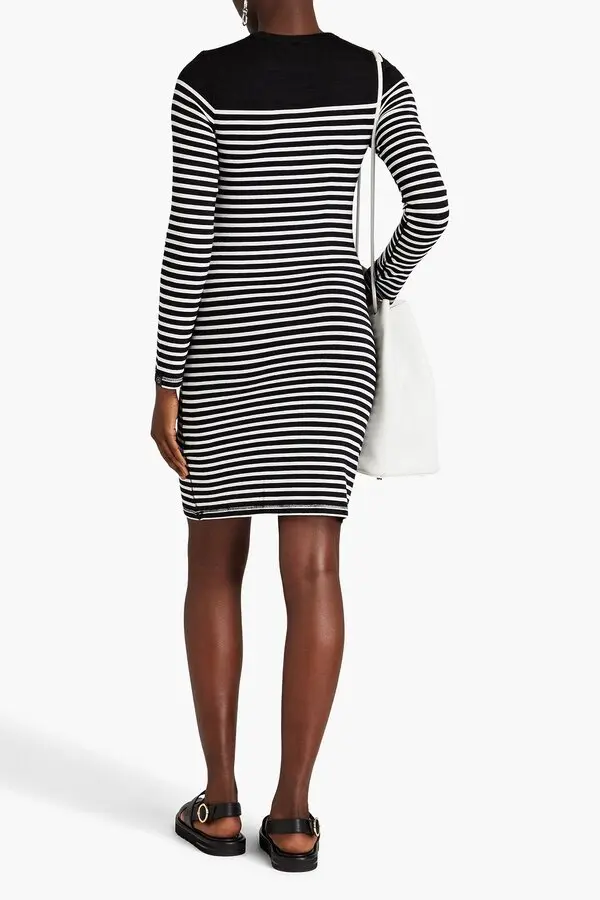 Rag & Bone Striped Stretch-jersey Mini Dress