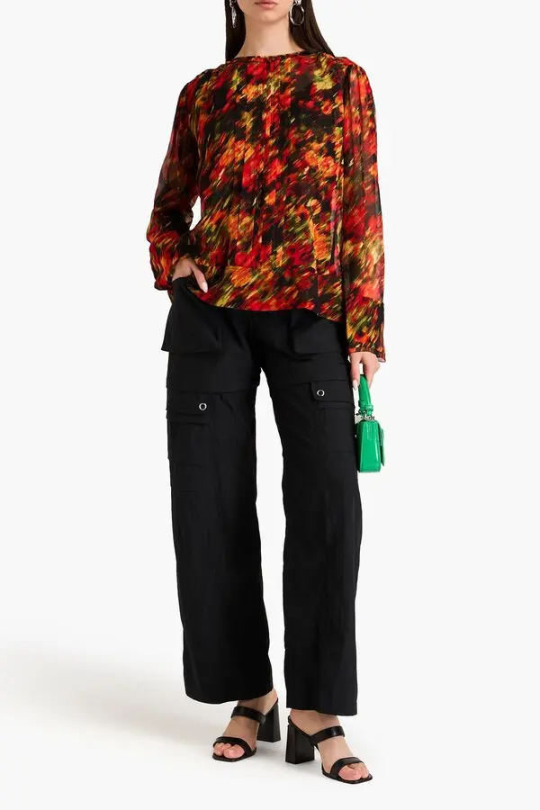 3.1 Phillip Lim Pintucked Printed Blouse