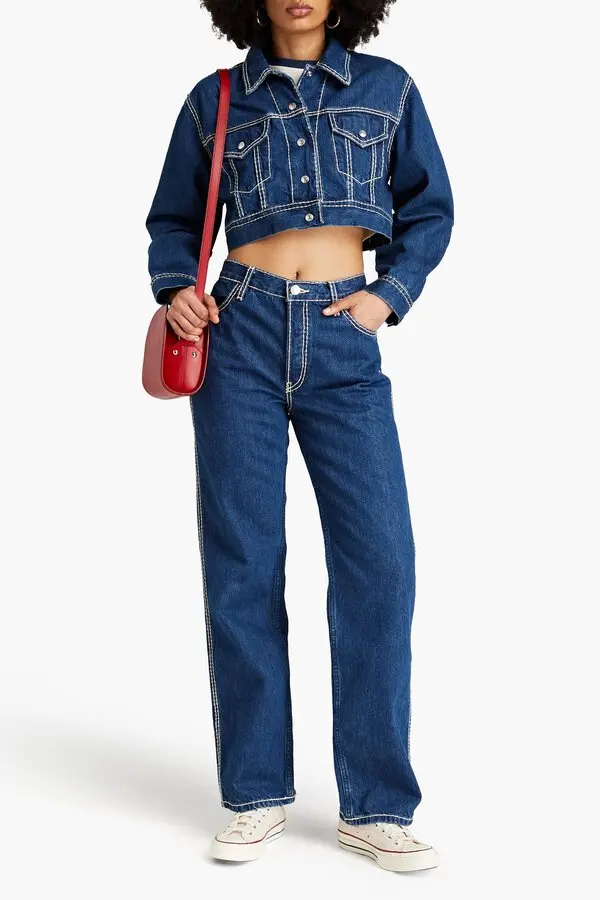 RE/DONE Cropped Denim Trucker Jacket