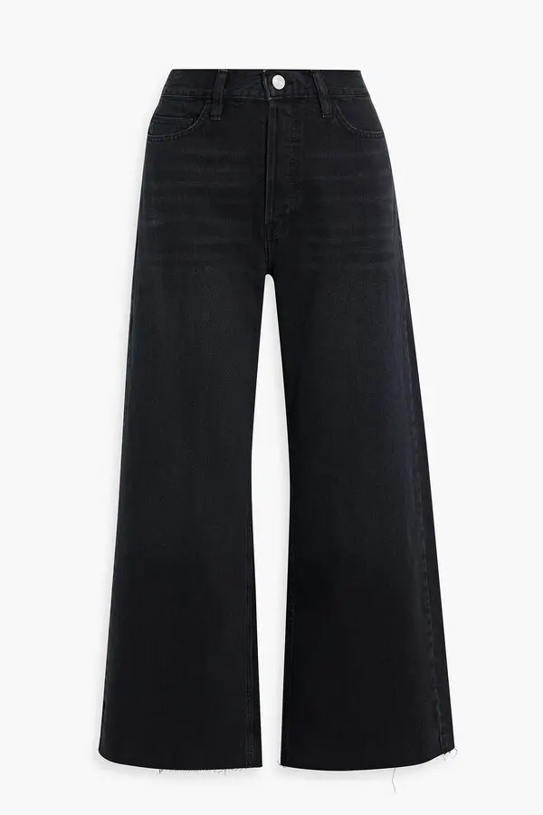 FRAME High-rise Wide-leg Jeans - Black
