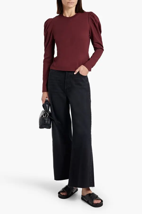 FRAME High-rise Wide-leg Jeans - Black