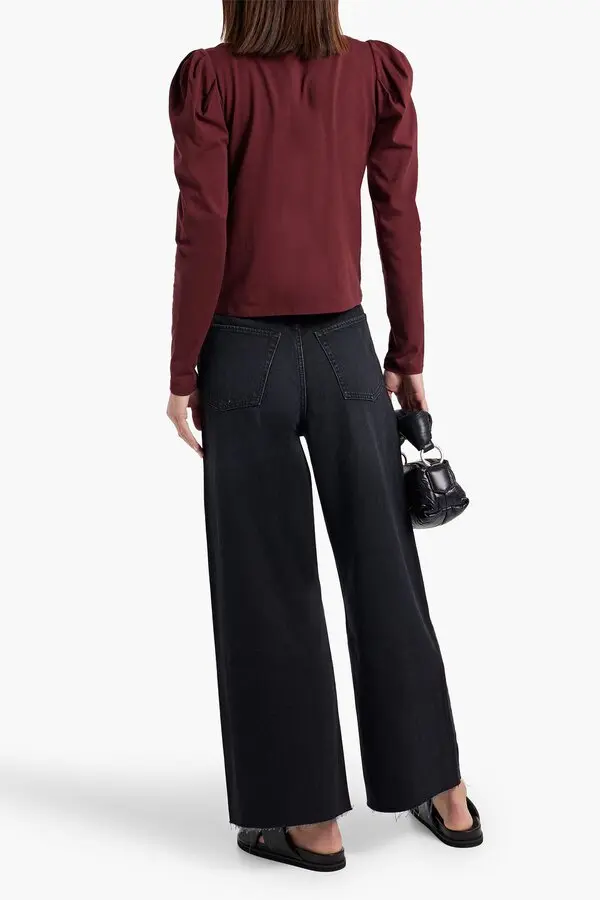 FRAME High-rise Wide-leg Jeans - Black