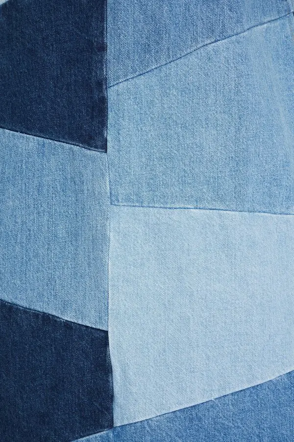 FRAME Patchwork-effect Denim Mini Dress