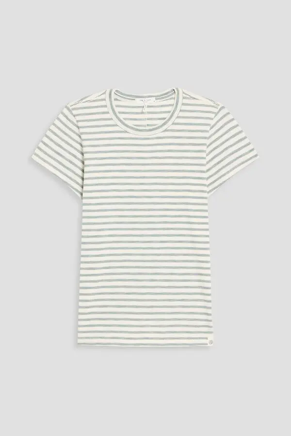 Rag & Bone Striped Pima Cotton-jersey T-shirt - Ecru