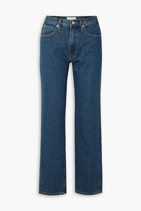 SLVRLAKE Sophie Mid Rise Straight Leg Jeans - Dark Denim
