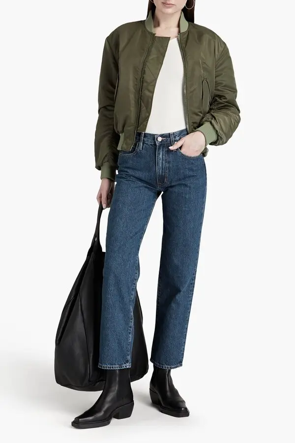 SLVRLAKE Sophie Mid Rise Straight Leg Jeans - Dark Denim
