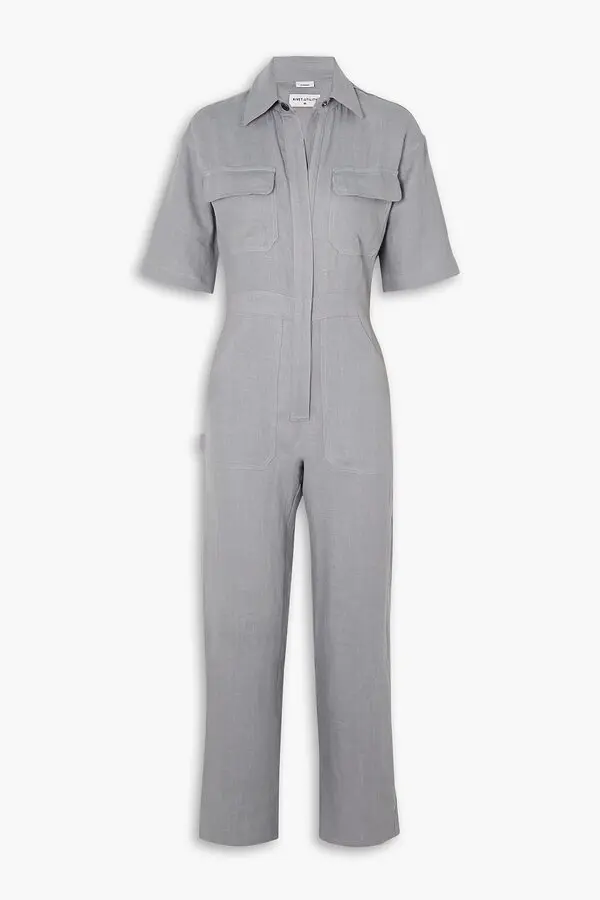 RIVET UTILITY Dynamo Linen Jumpsuit - Gray