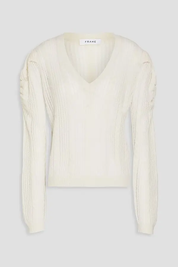 FRAME Pointelle-knit Cashmere Sweater