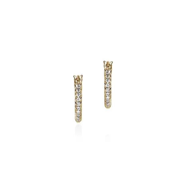 John Hardy Pavé Diamond Hoop Earrings, 13mm - Gold