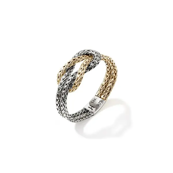 John Hardy Love Knot Gold And Silver Ring 3.6mm - Sterling Silver