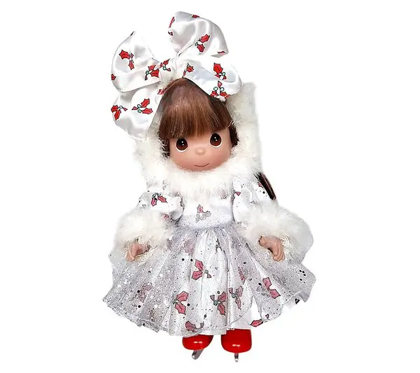 PRECIOUS MOMENTS Skating Through The Holidays B Runette Doll - One-color