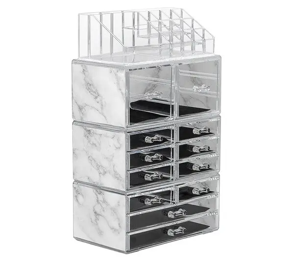 SORBUS Marble Makeup And Jewelry Storage Case Great For Bath - One-color