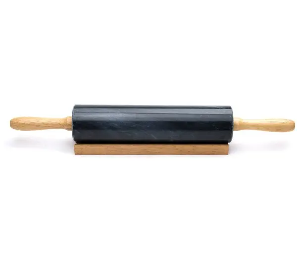 FOX RUN Black Marble Rolling Pin & Base