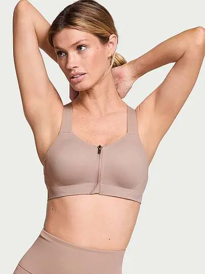 Victoria's Secret Vsx Knockout™ Front-close Sports Bra - Beige