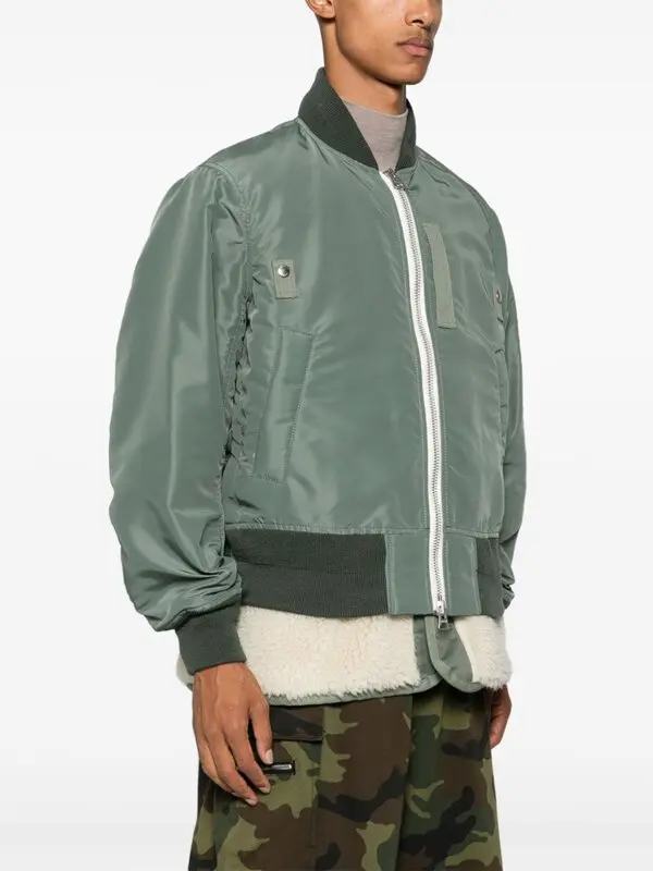 Sacai Twill Bomber Jacket - Green