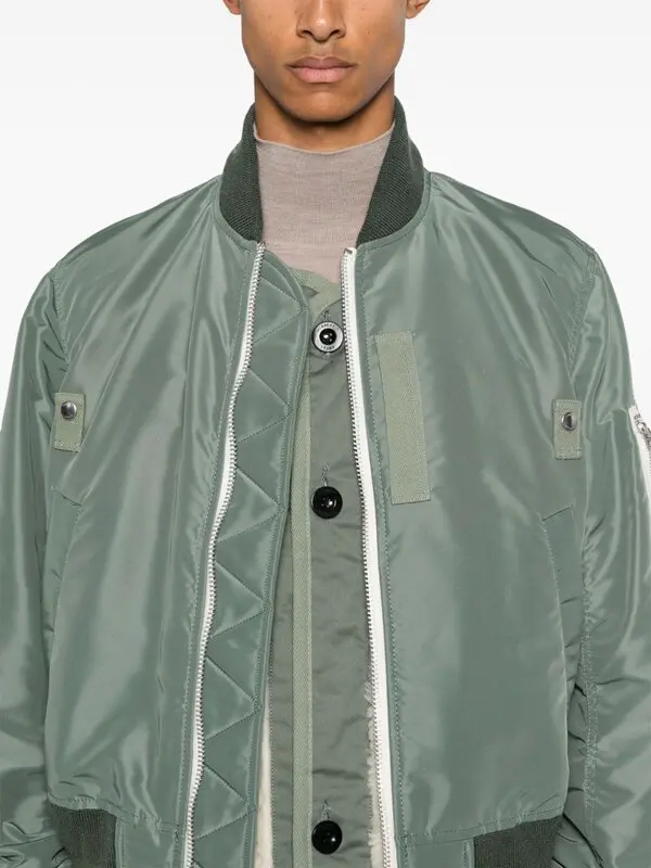 Sacai Twill Bomber Jacket - Green