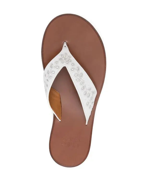 Chloé Floral-embroidery Flat Flip Flops