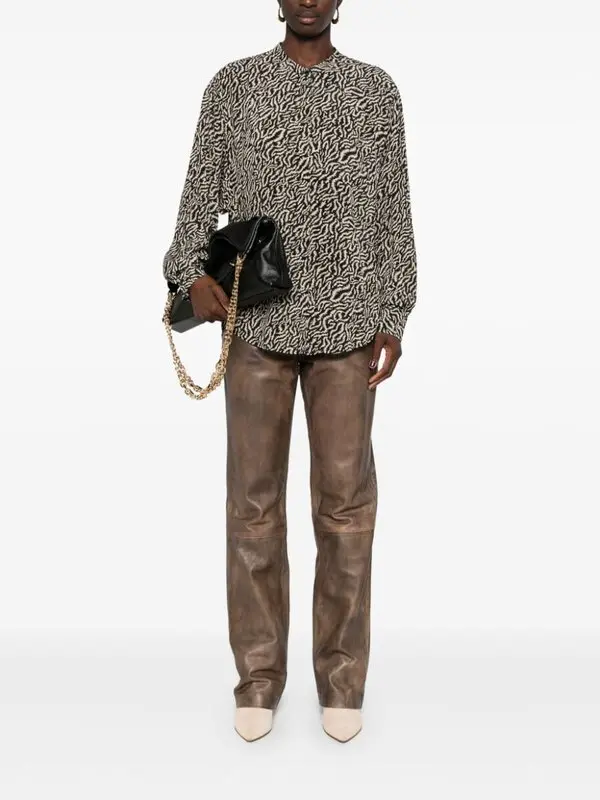 MARANT ETOILE Catchell Printed Blouse - Neutrals