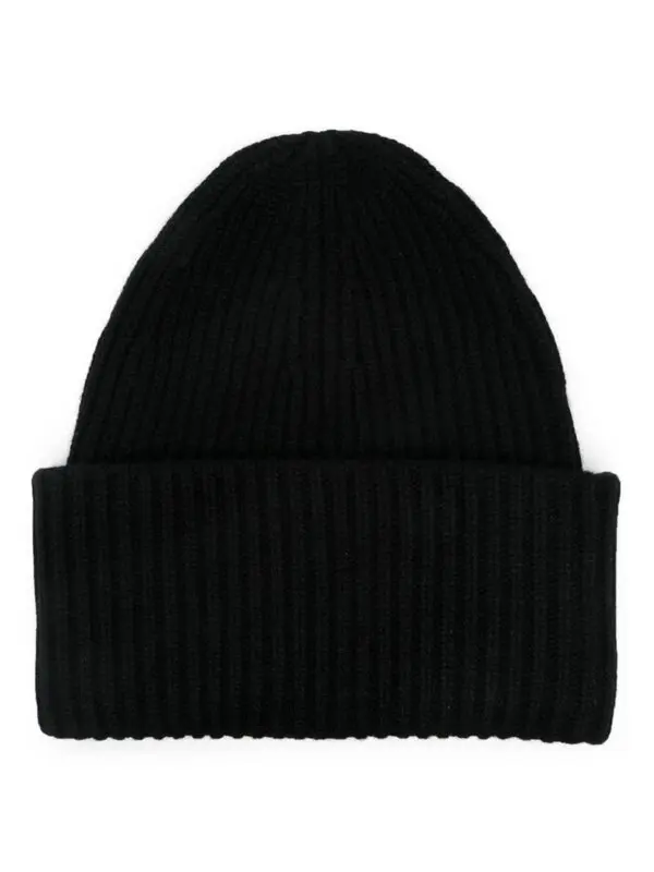 Eric Bompard Ribbed Beanie - Black