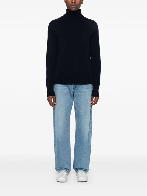 Eric Bompard Hammer-sleeve Round-neck Sweater - Blue