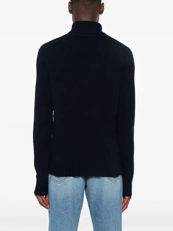 Eric Bompard Hammer-sleeve Round-neck Sweater - Blue