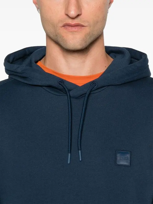 BOSS Logo Patch Cotton Hoodie