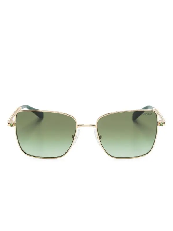 SWAROVSKI Rectangle-frame Sunglasses - Gold