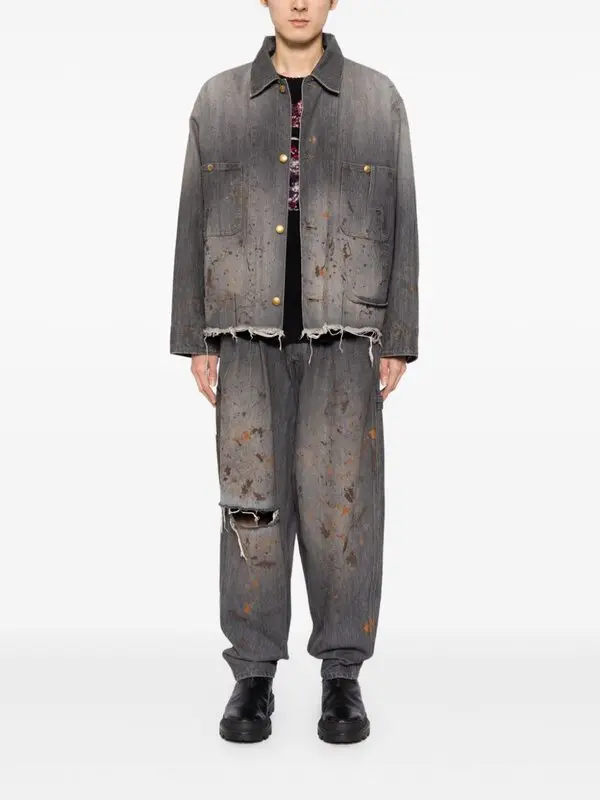 DOUBLET Spray-paint Effect Tapered Jeans