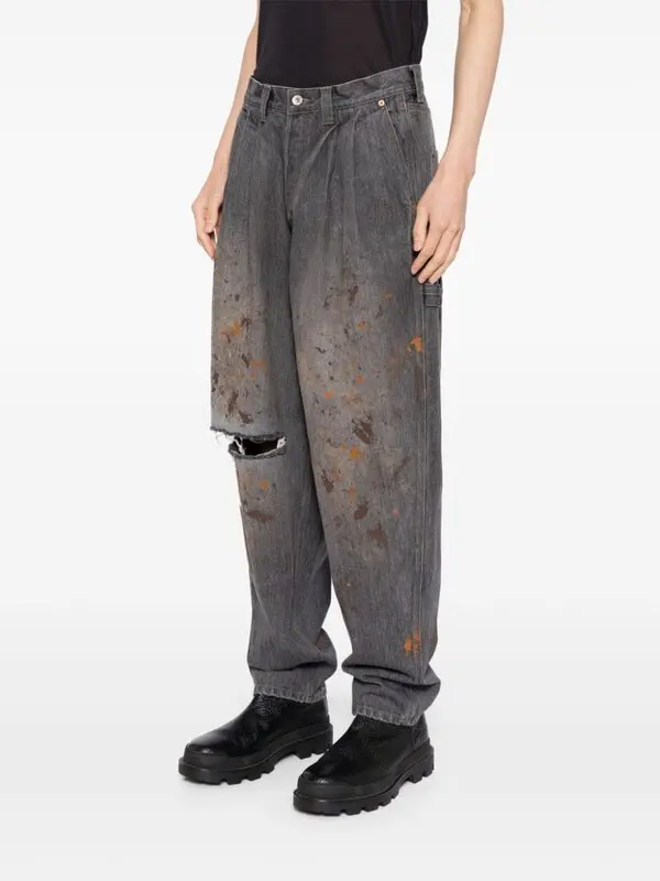 DOUBLET Spray-paint Effect Tapered Jeans