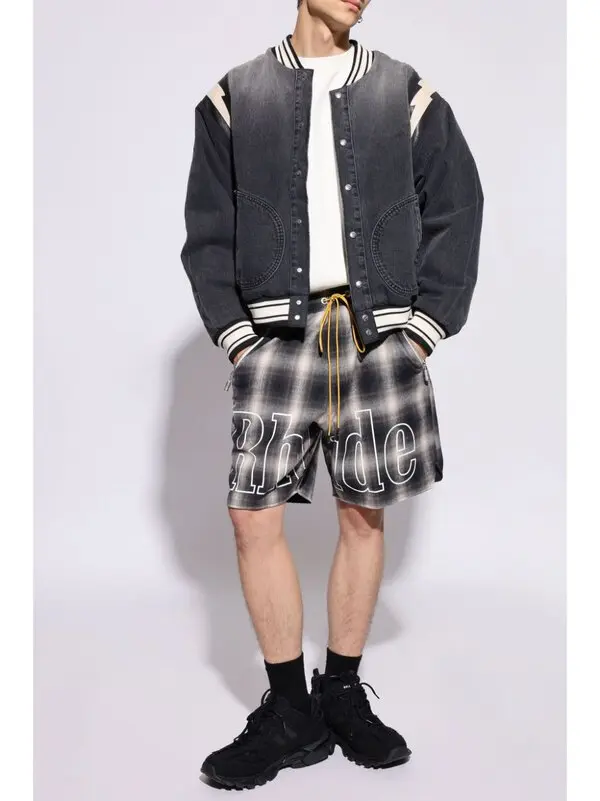 Rhude Check-print Track Shorts