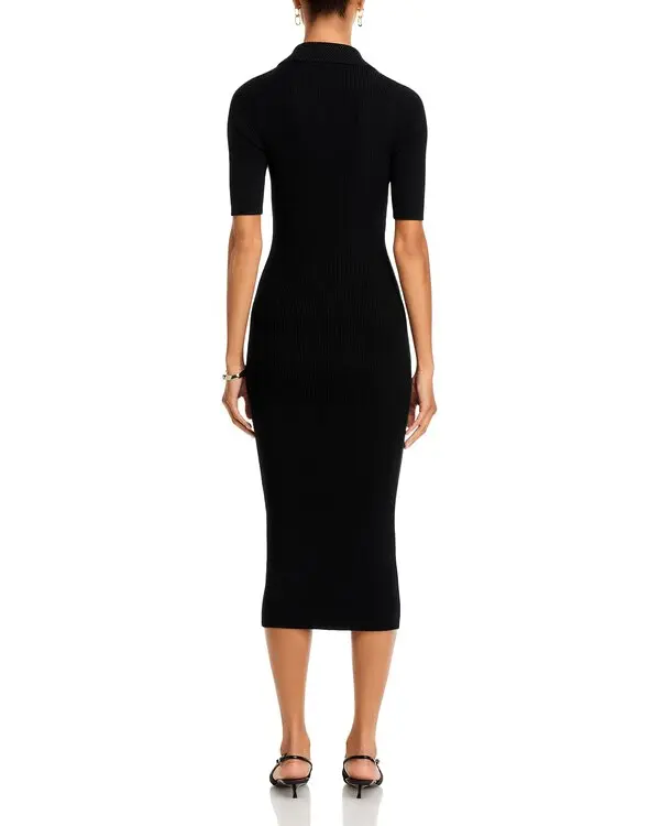 french connection ribbed dress French Connection ribbed jersey turtle neck dress in black