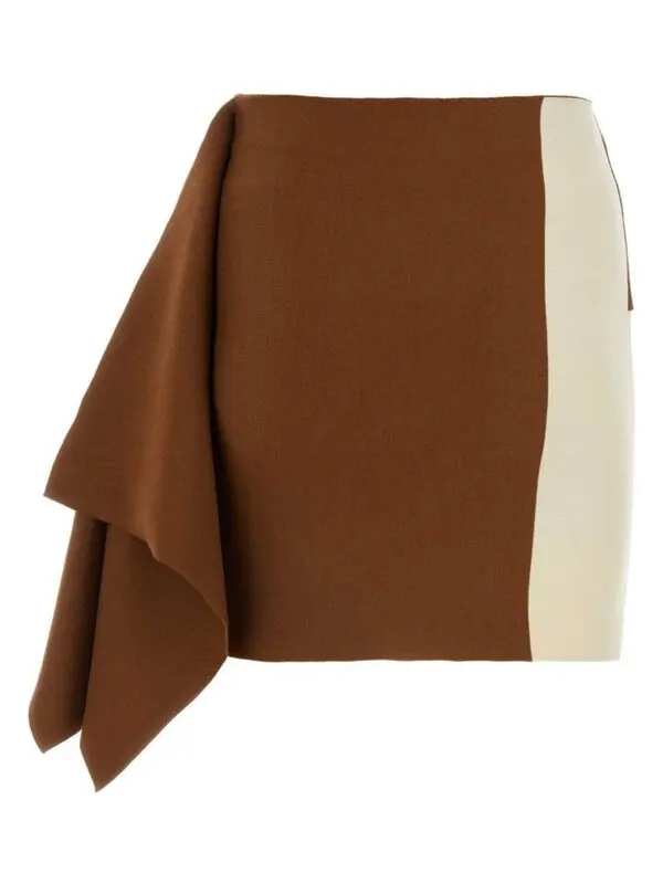 Fendi Wool Mini Skirt - Brown
