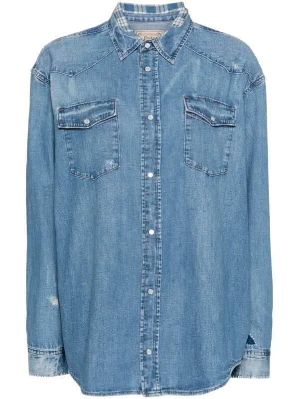 Polo Ralph Lauren Distressed Denim Shirt - Blue