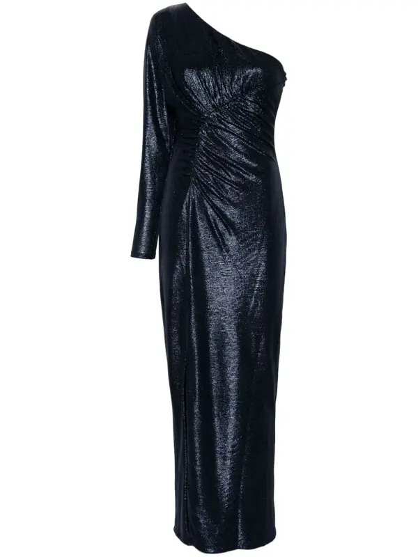 Ralph Lauren Metallic One-shoulder Gown