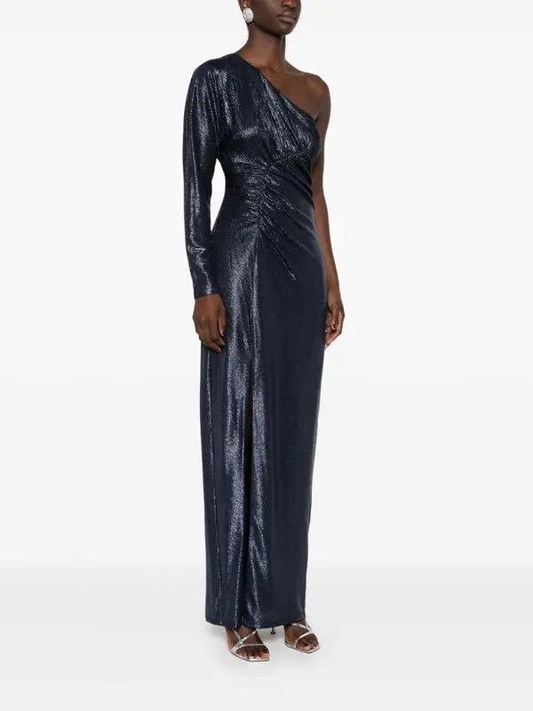 Ralph Lauren Metallic One-shoulder Gown