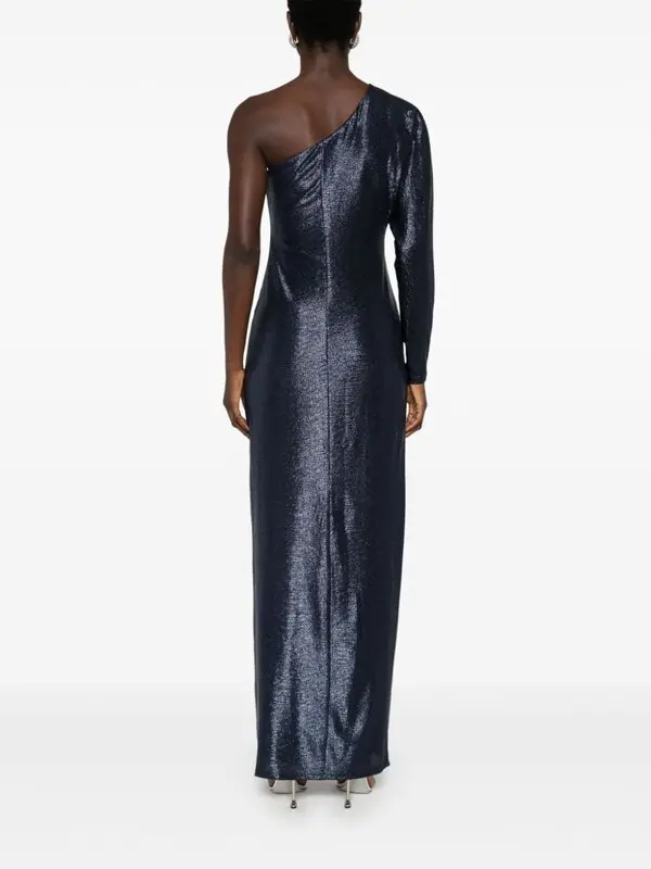 Ralph Lauren Metallic One-shoulder Gown