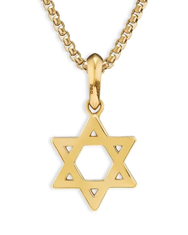 David Yurman 18k Yellow Star Of David Pendant - Gold