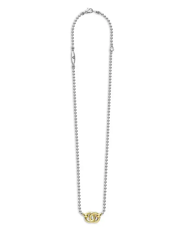 Lagos Signature Caviar Interlocking Pendant Necklace - Gold/silver