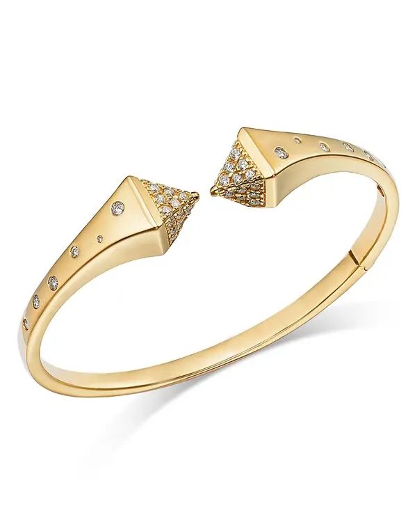 Bloomingdale'S Diamond Pyramid Cuff Bangle In 14k Yellow - Gold