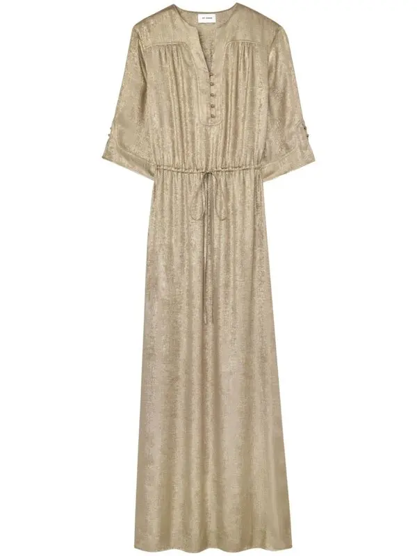 St. John Metallic Maxi Dress In Gold - 60% Off | Editorialist