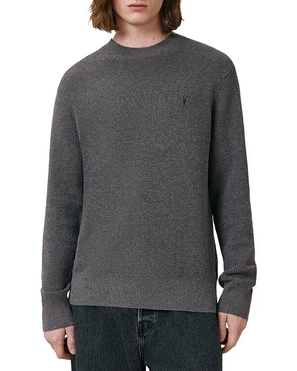 ALLSAINTS Crewneck Waffle Sweater - Monument Grey