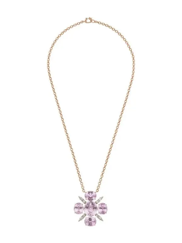 Irene Neuwirth 18kt Rose Gold Kunzite And Diamond Necklace - Purple