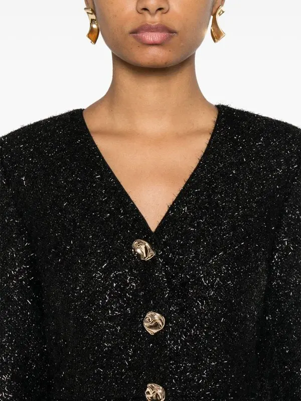 Self-Portrait Boucl Chiffon Midi Dress - Black | Editorialist