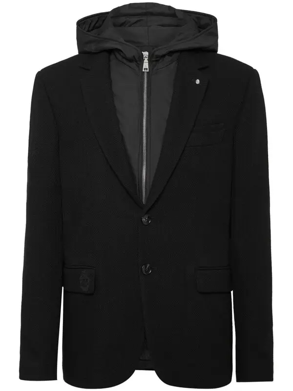 BILLIONAIRE Layered Virgin Wool Blazer - Black