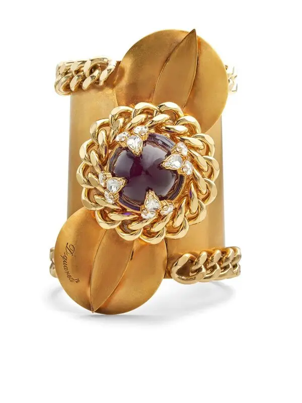 Dsquared2 Crystal-embellished Cuff Bracelet - Gold